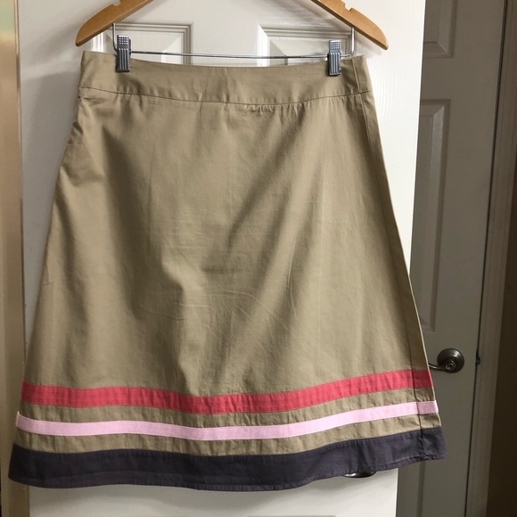 Merona | Skirts | Merona Khaki Skirt With Stripes | Poshmark